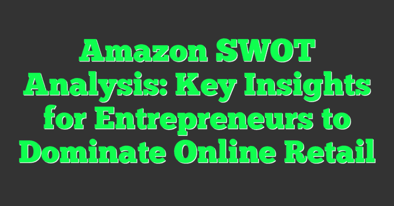 Amazon SWOT Analysis: Key Insights for Entrepreneurs to Dominate Online ...