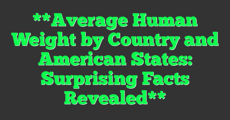 **Average Human Weight by Country and American States: Surprising Facts ...
