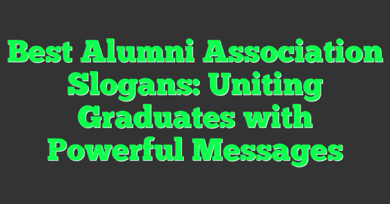 Best Alumni Association Slogans: Uniting Graduates with Powerful ...