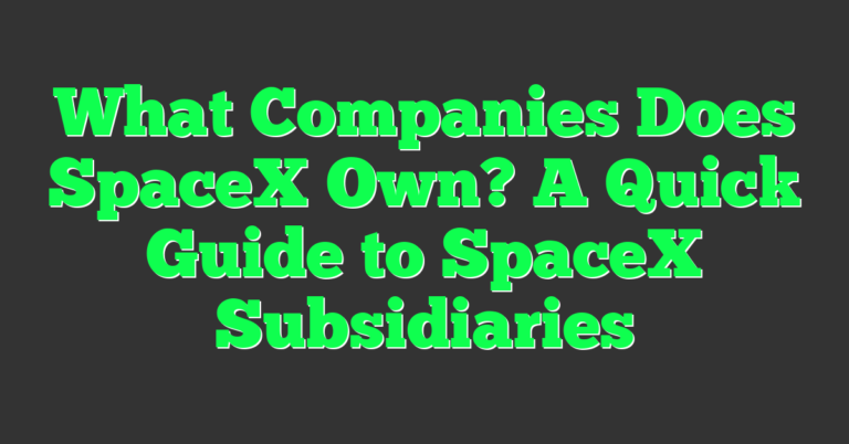 What Companies Does SpaceX Own? A Quick Guide to SpaceX Subsidiaries ...